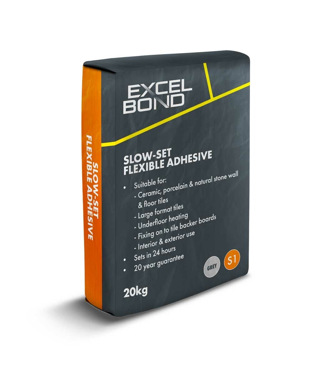 Excel Bond Slow Set Flexible Grey S1 Adhesive 20kg | Topps Tiles