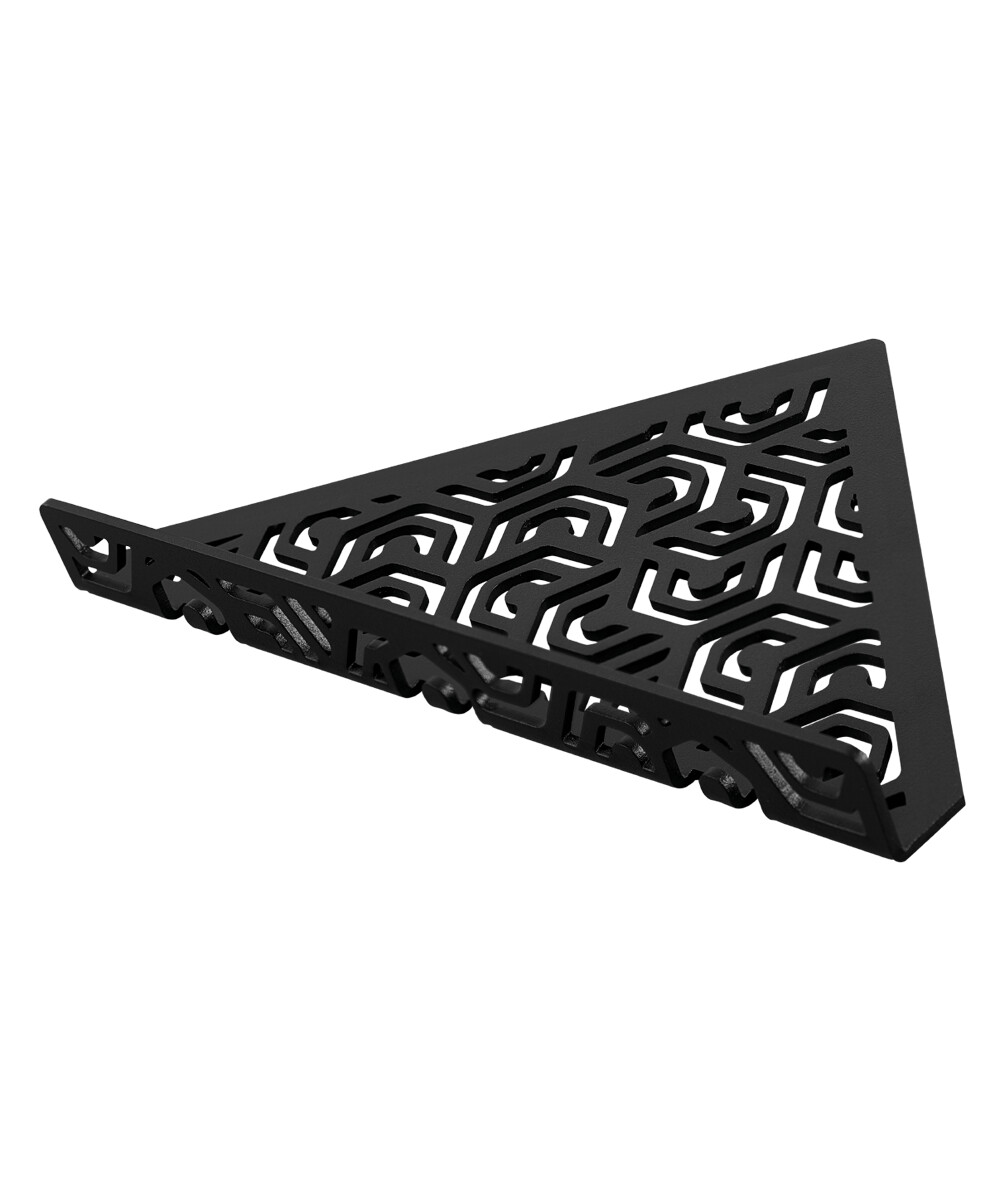 Dural Triangular Patterned Shelf With Railing and Hanger Black Matt ...