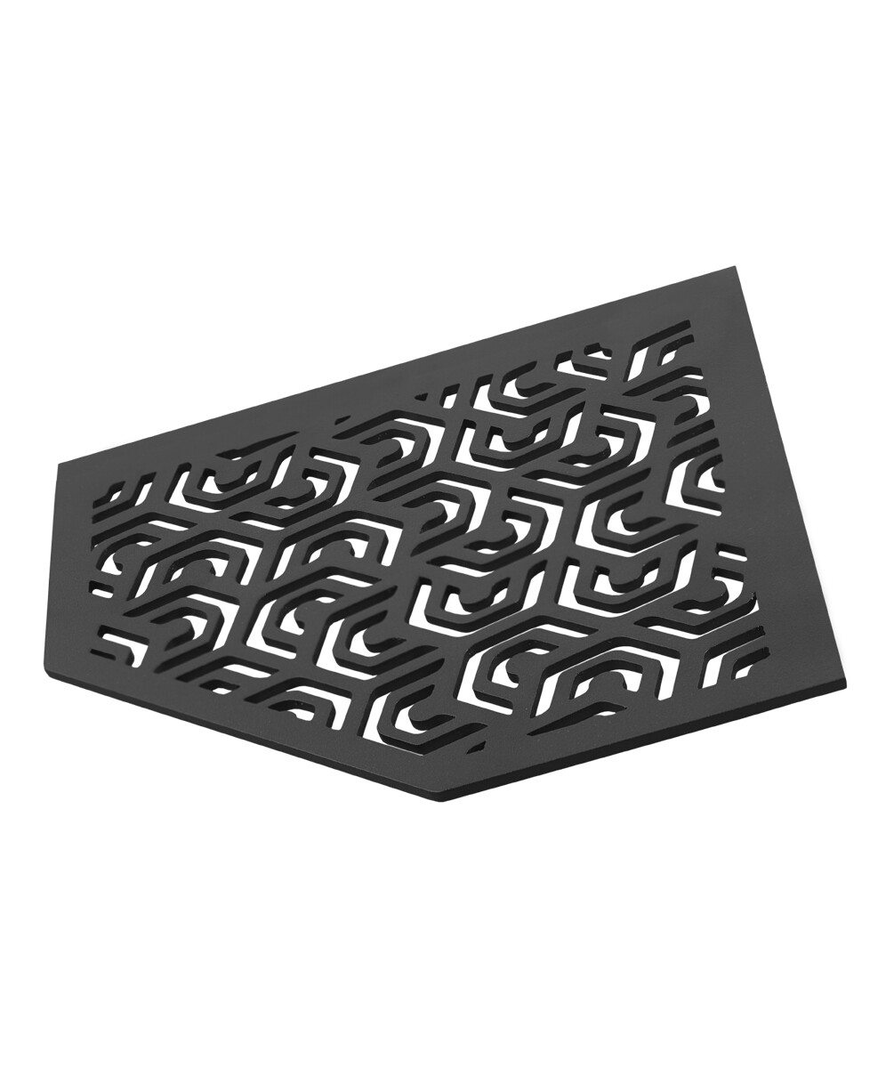 Dural Pentagonal Patterned Corner Shelf Black Matt | Topps Tiles