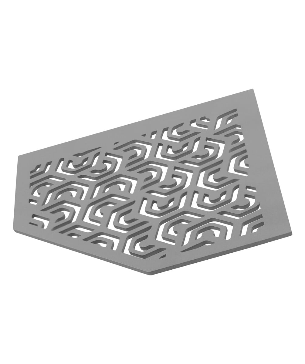 Dural Pentagonal Patterned Corner Shelf Concrete Grey | Topps Tiles