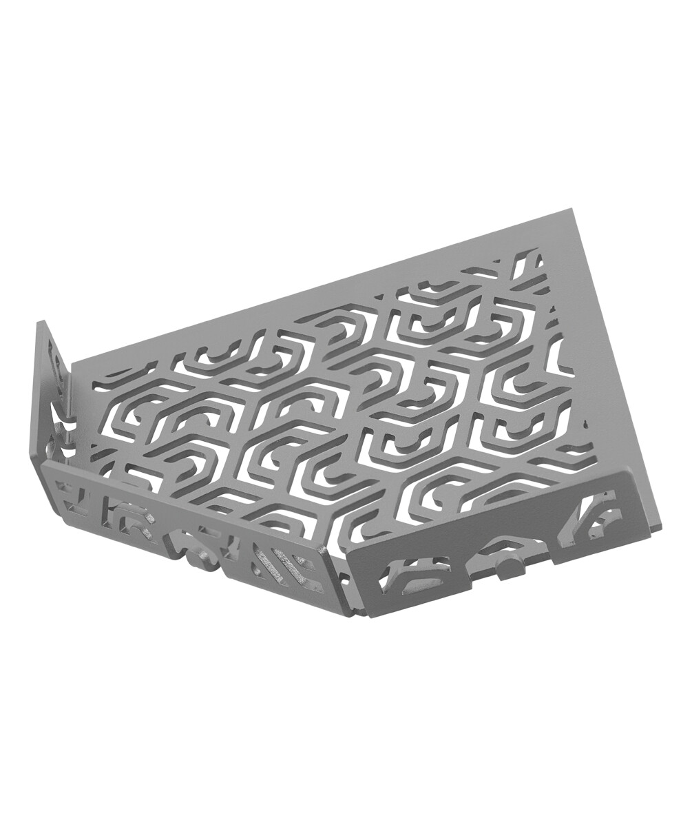 Dural Pentagonal Patterned Corner Shelf with Railing and Hanger ...