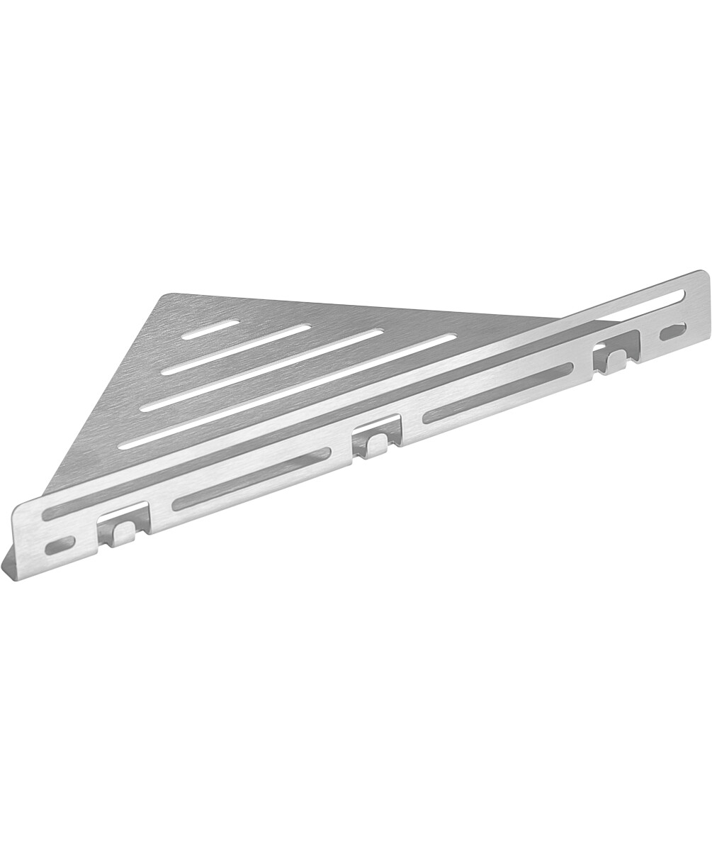 Dural Triangular Corner Shelf With Railing and Hanger | Topps Tiles
