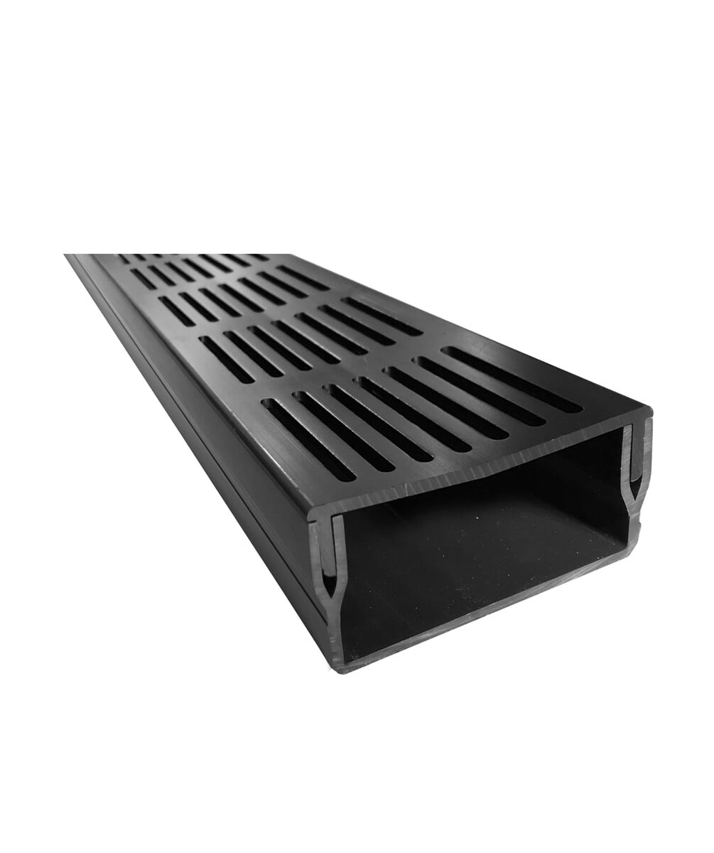 Dural U-Drain Pro 105mm Wide Drainage Channel 2m Black | Topps Tiles
