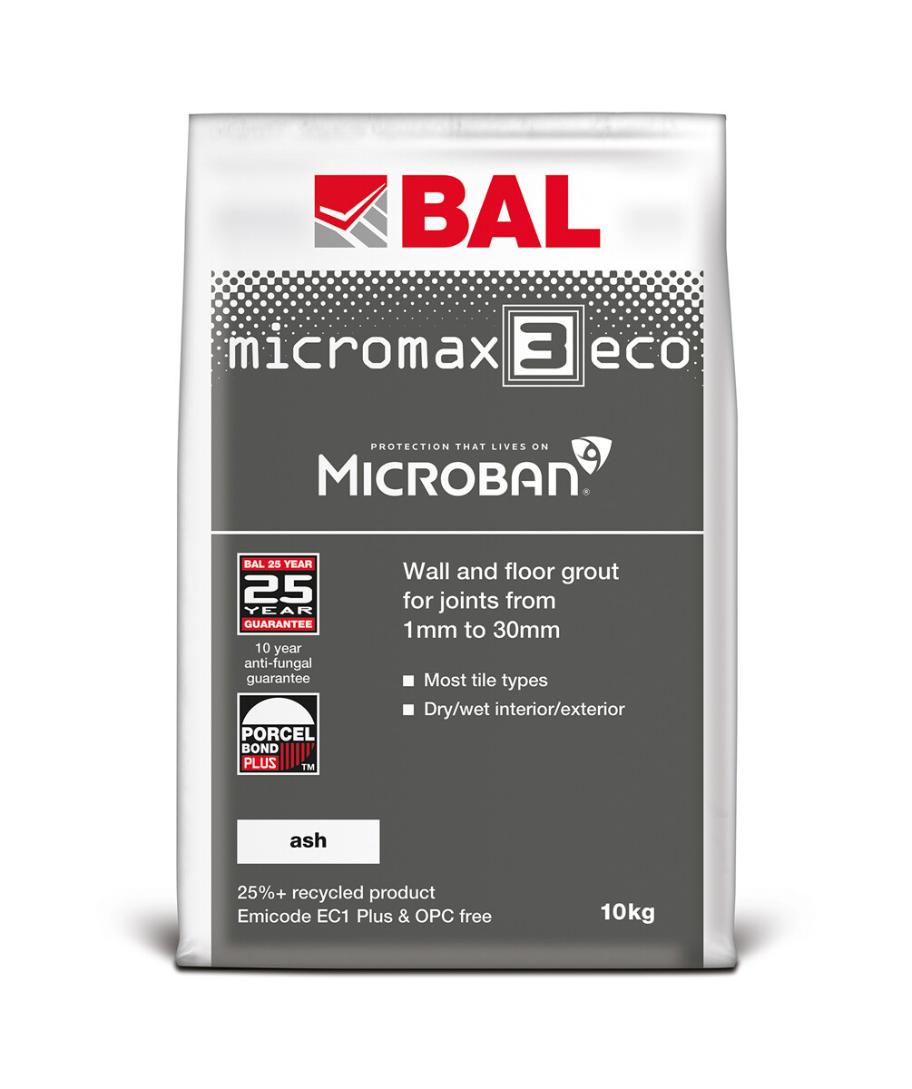 BAL Micromax3 Eco Grout Ash 10kg | Topps Tiles