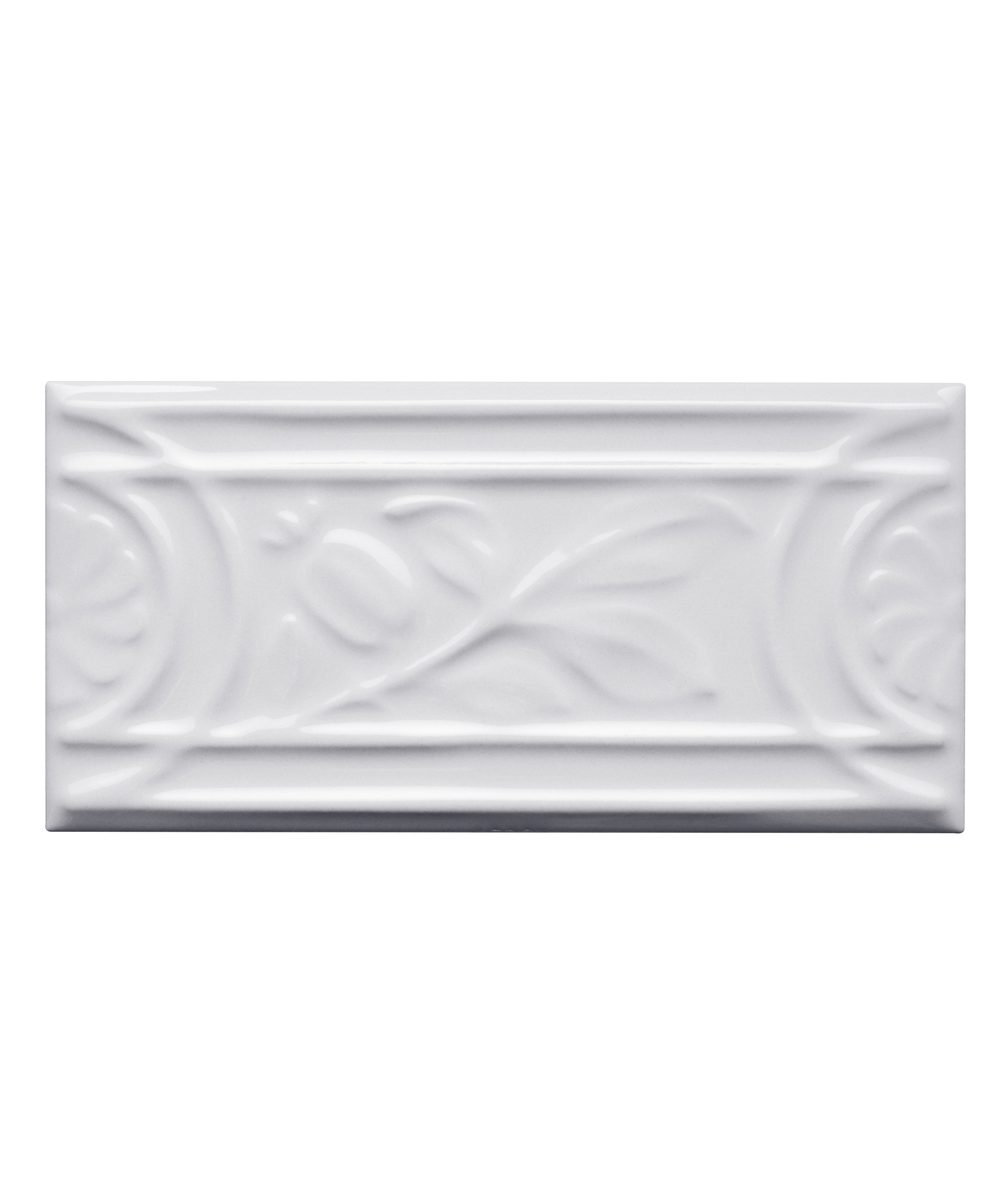 Minton Hollins White Rolling Leaf Tile | Topps Tiles