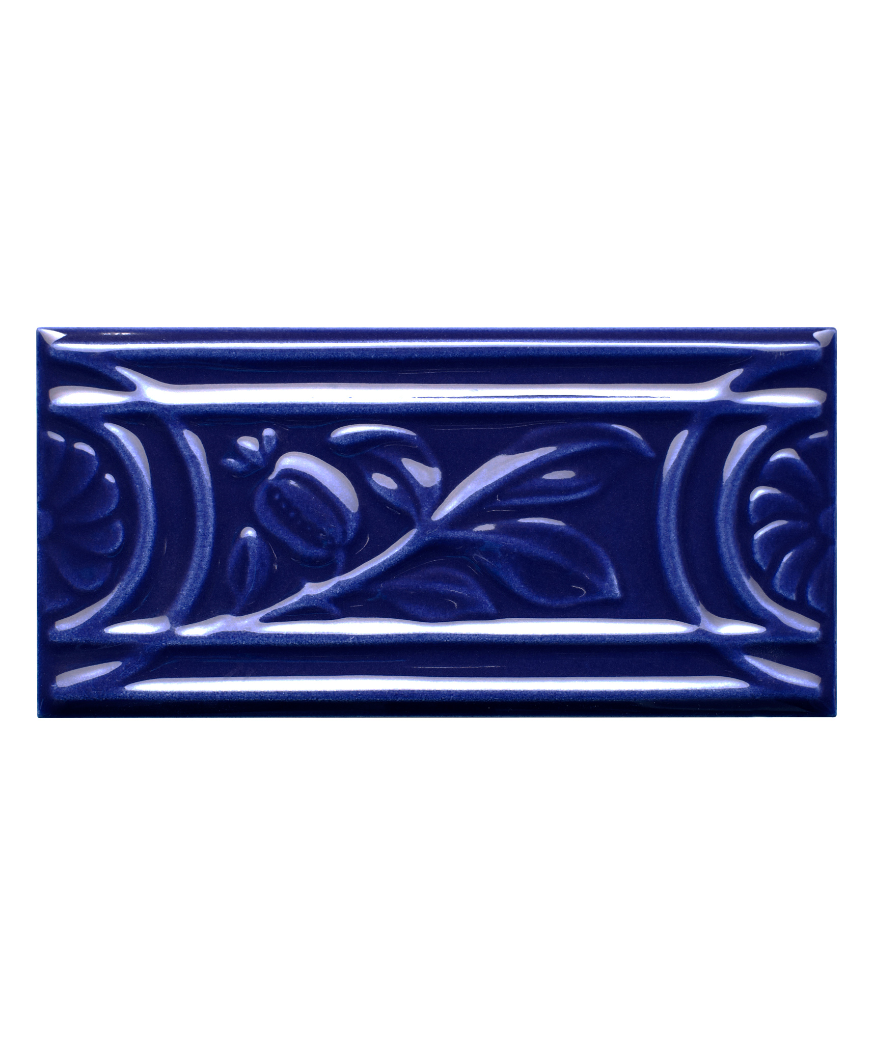 Minton Hollins Victorian Blue Rolling Leaf Tile | Topps Tiles