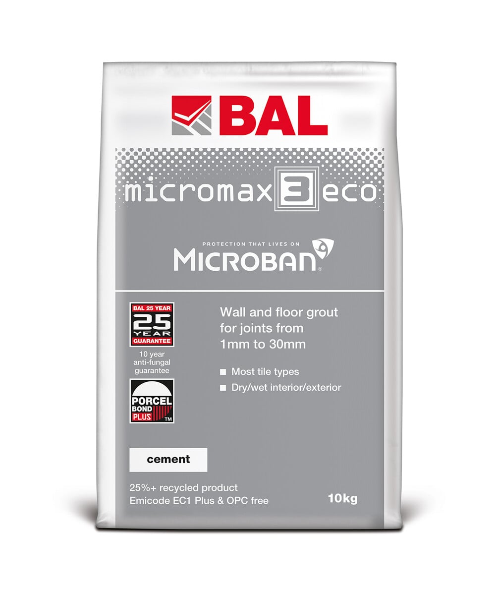 BAL Micromax3 Eco Grout Cement 10kg | Topps Tiles