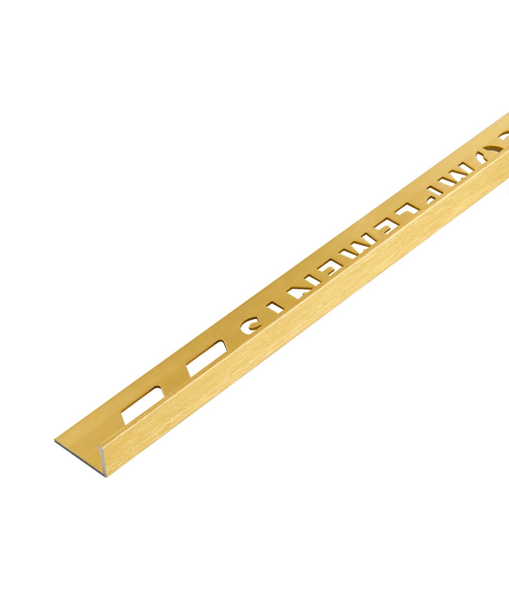 Complements™ Brushed Gold Straight Edge 8mm Trim | Topps Tiles