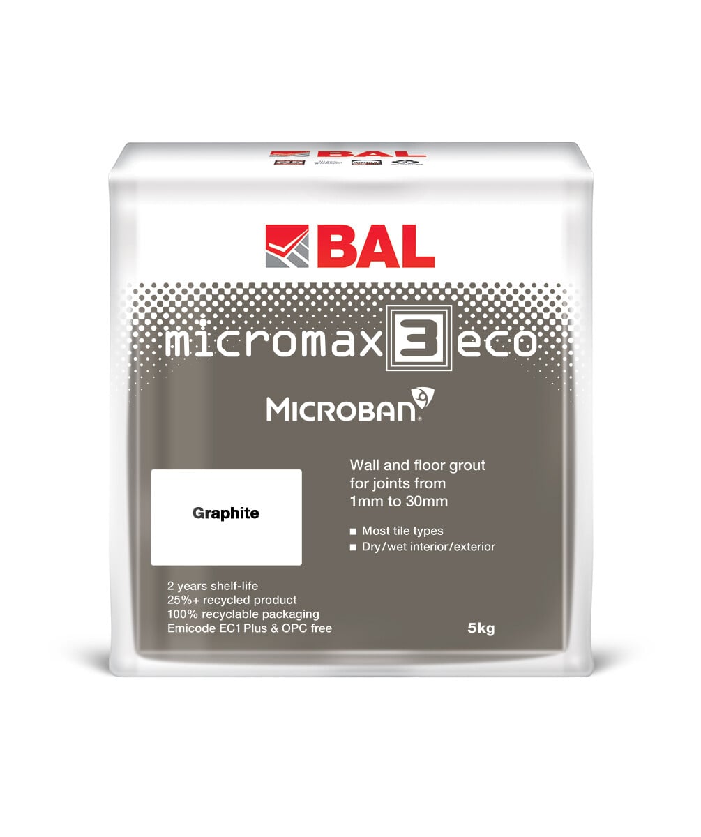 BAL Micromax3 Eco Grout Graphite 5kg | Topps Tiles