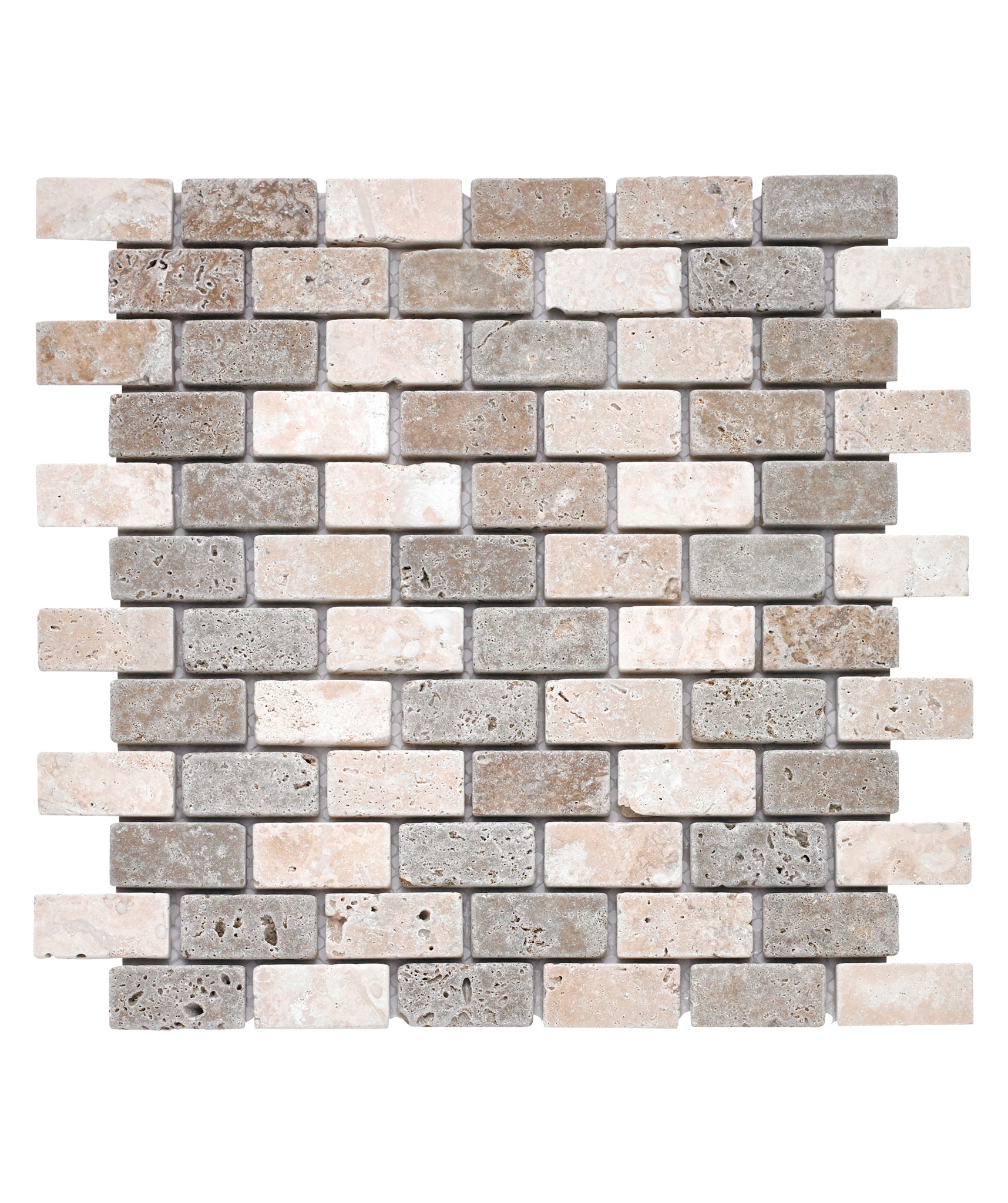 Mixed Travertine Brick Mosaic Tile | Topps Tiles