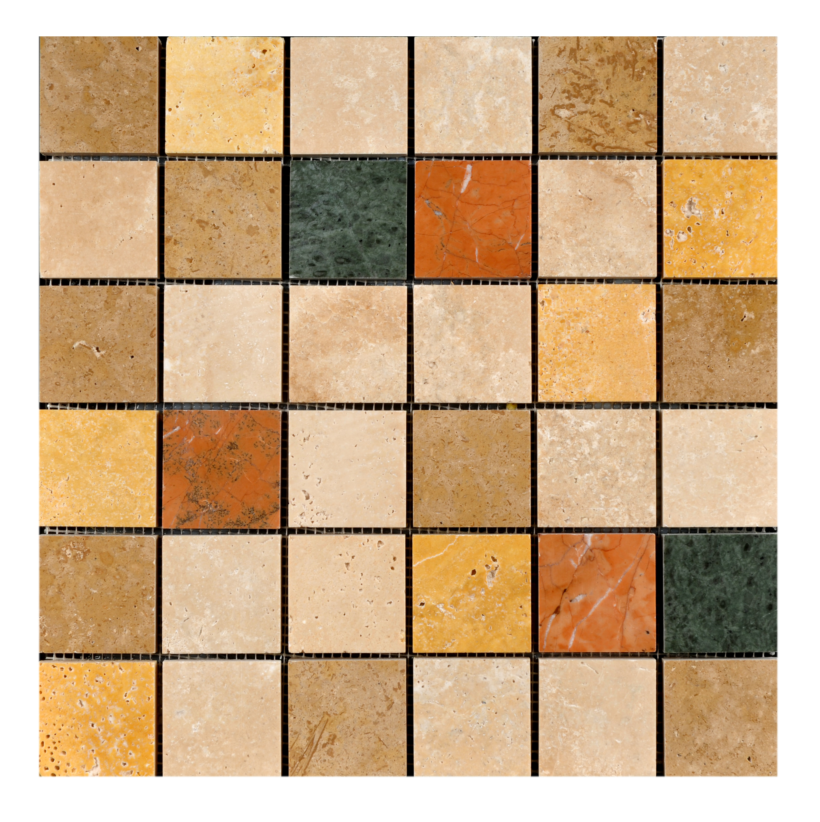 Polished Travertine/Marble Mix 5 Mosaic Tile | Topps Tiles