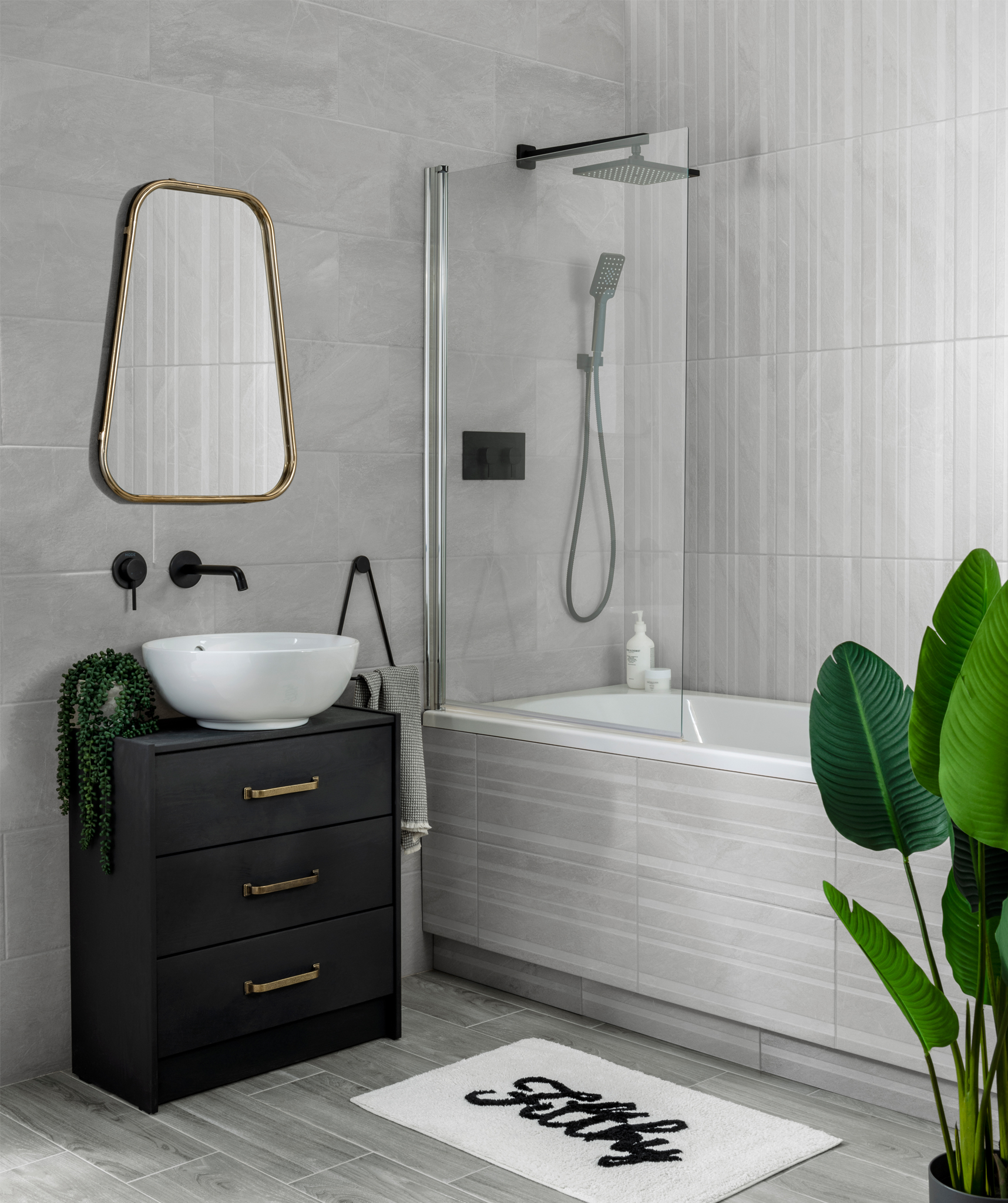 Ayton™ Grey Decor Tile | Topps Tiles