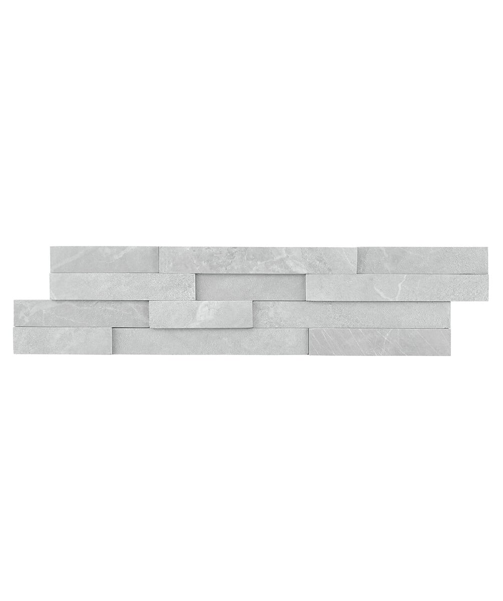 Everscape™ Interlock Marble Stone Grey Tile (60cm x 15cm) | Topps Tiles