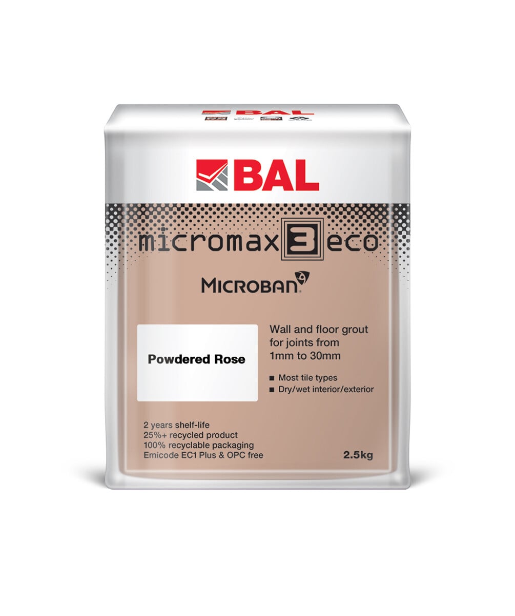 BAL Micromax3 Eco Grout Colour Editions Powdered Rose 2.5kg | Topps Tiles