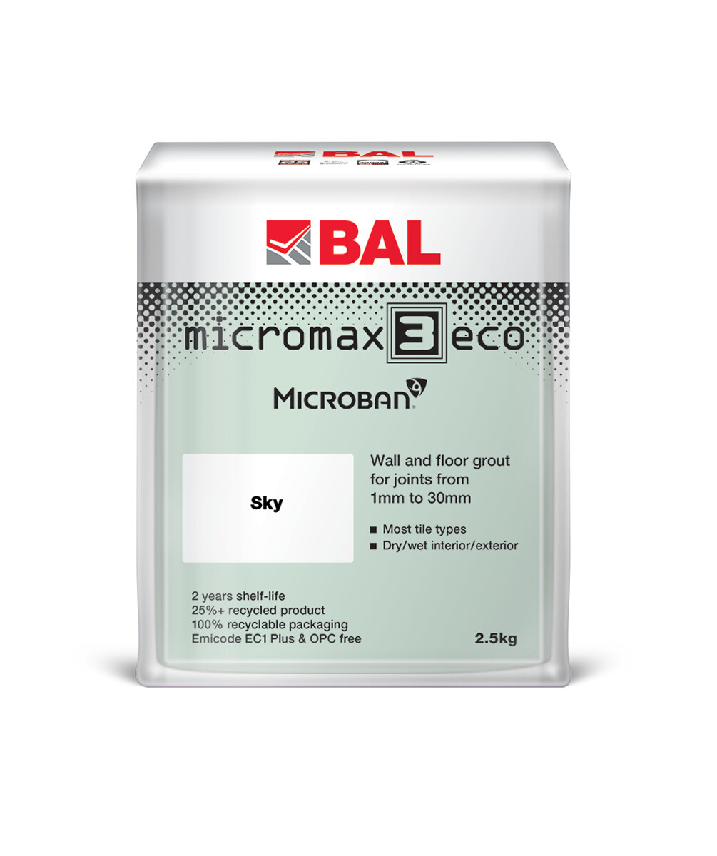 BAL Micromax3 Eco Grout Sky 2.5kg | Topps Tiles
