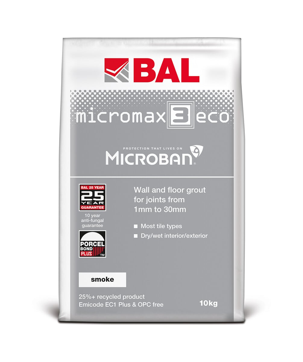 BAL Micromax3 Eco Grout Smoke 10kg | Topps Tiles